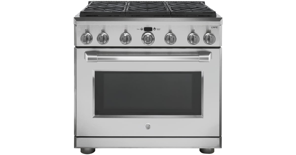 GE CGY366SELSS 36 Inch Wide Slide-In Convection Natural Gas Range with ...