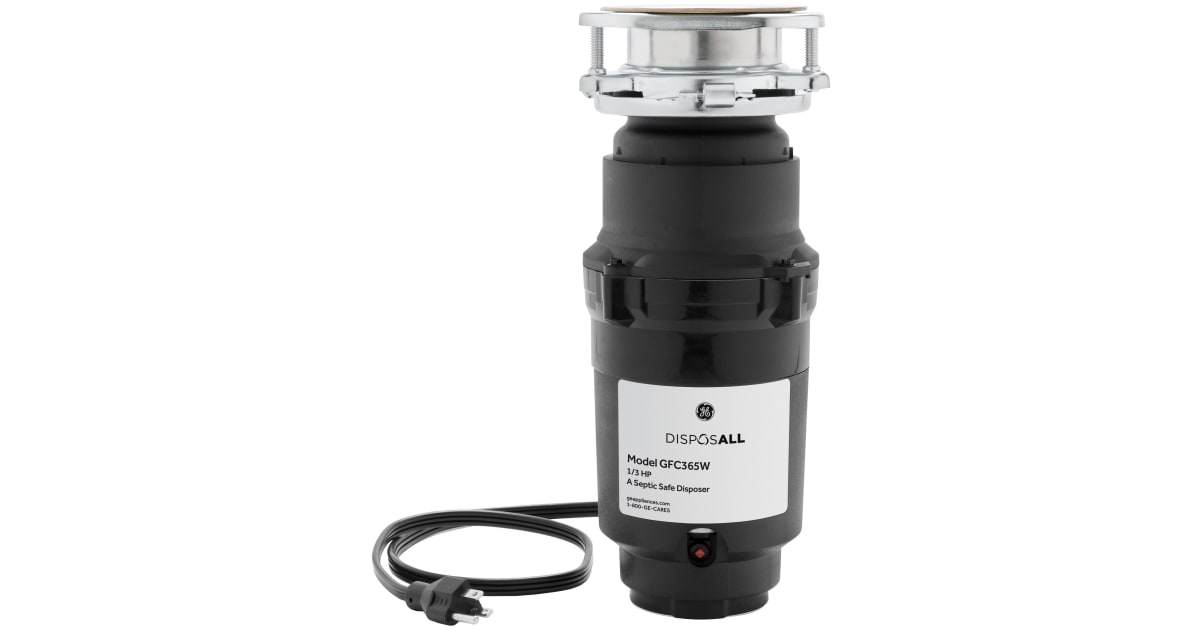 GE GFC365W 5/16 HP Continuous Garbage Disposal with Drain Boost ...