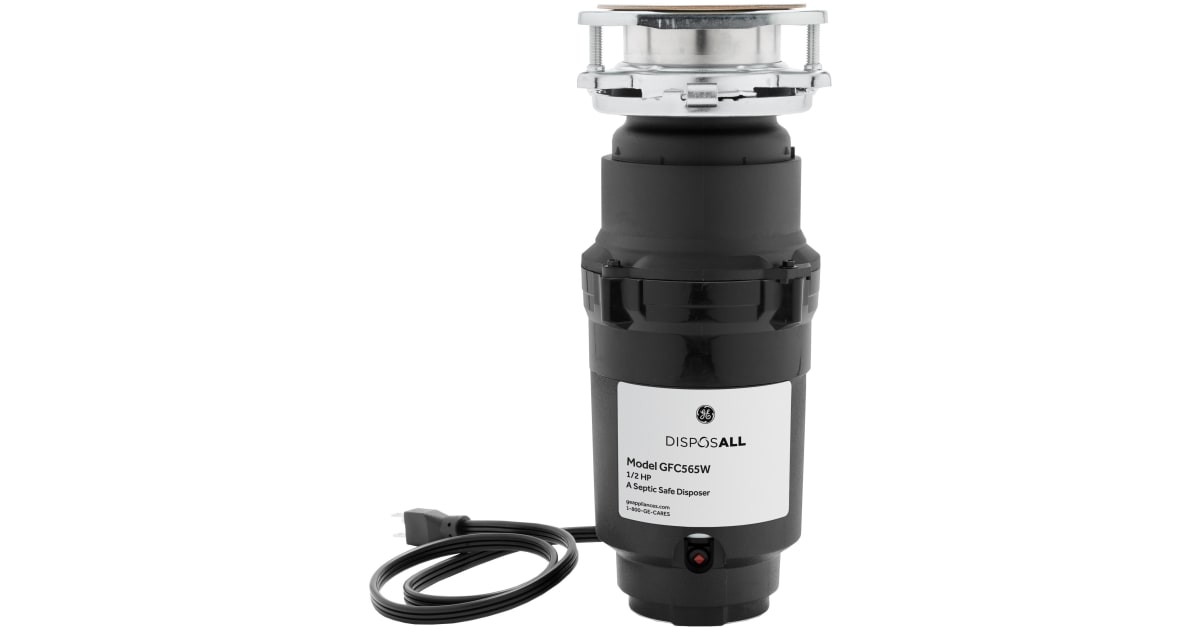 GE GFC565W 1/2 HP Continuous Garbage Disposal with 25 Ounce Grind ...