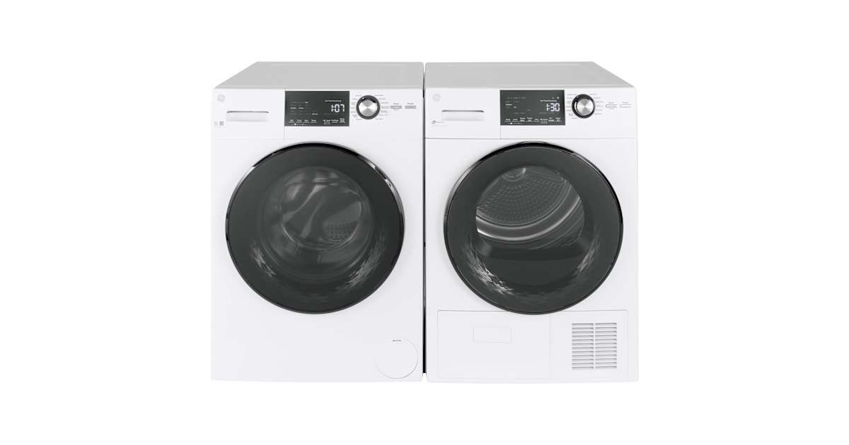 GE GFW148SSMWW-GFD14ESSNWW 24 Inch Wide 2.4 Cu. Ft. Front Load Washer ...