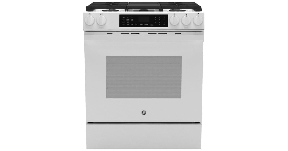 GE GGS600AVWW 30 Inch Wide 5.3 Cu. Ft. Slide In Gas Range with ...