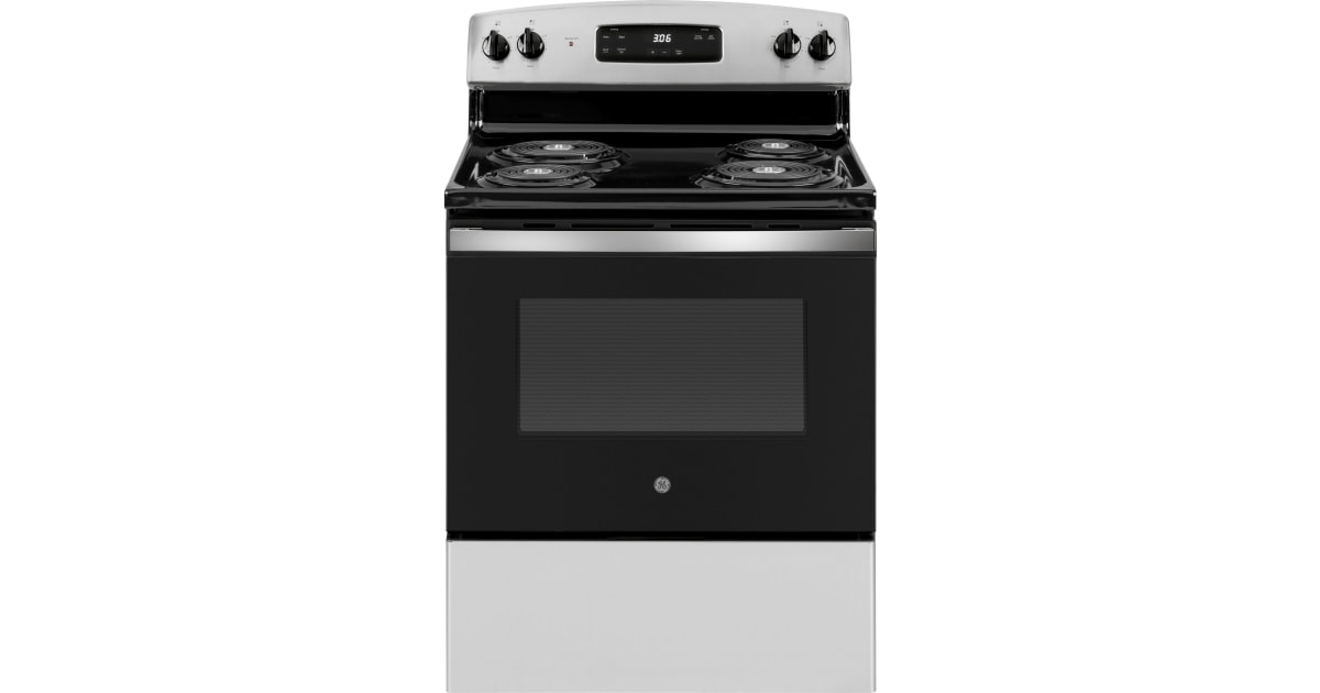 GE JBS360RTSS 30 Inch Wide 5 Cu. Ft. Free Standing Electric Range with ...