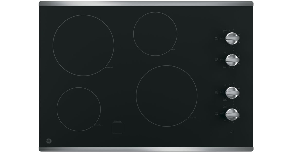 GE JP3030TWWW 30 Inch Wide 4 Burner Electric Cooktop with Radiant ...