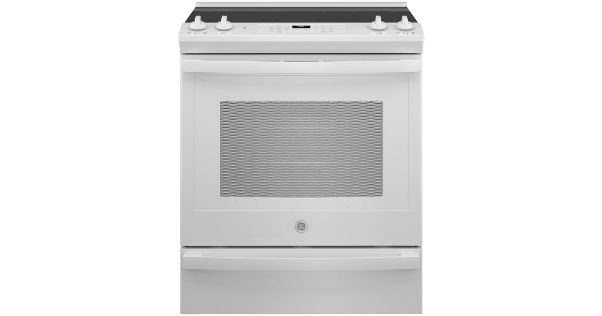 GE JS760DPWW 30 Inch Wide 5.3 Cu. Ft. Slide In Electric Range with No ...