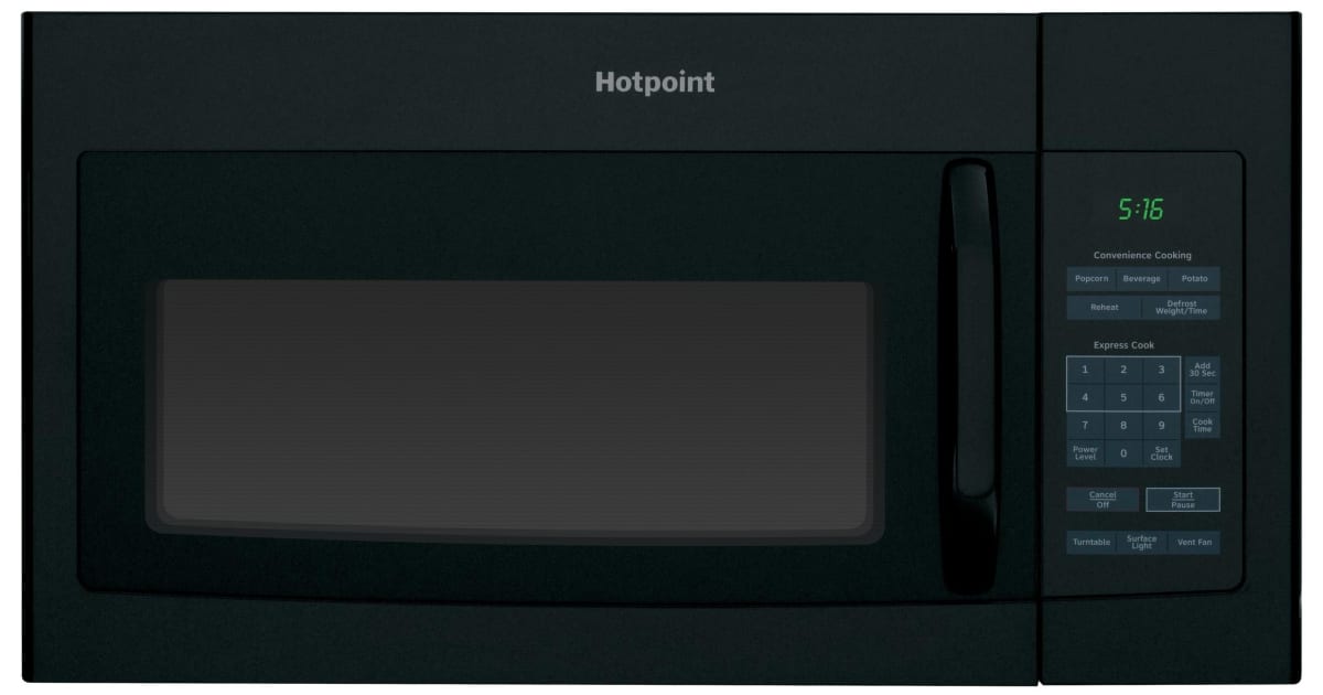 GE RVM5160DHBB Hotpoint 30 Inch Wide 1.6 Cu. Ft. 1000 Watt Over the ...