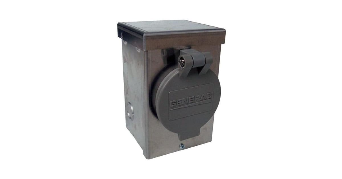 Generac 6347 50-Amp (Twistlock 125 / 250V) Aluminum Power Inlet Box ...