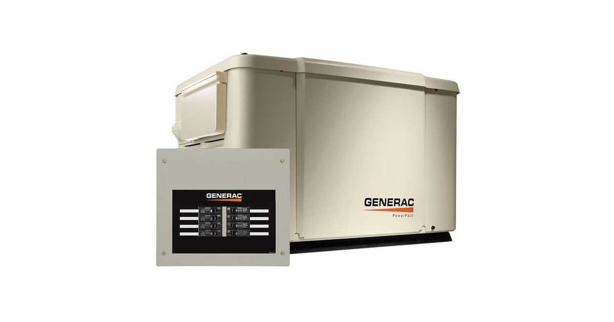 Generac 69981 PowerPact Series 7.5 kW (120 / 240V) Single-Phase Air ...