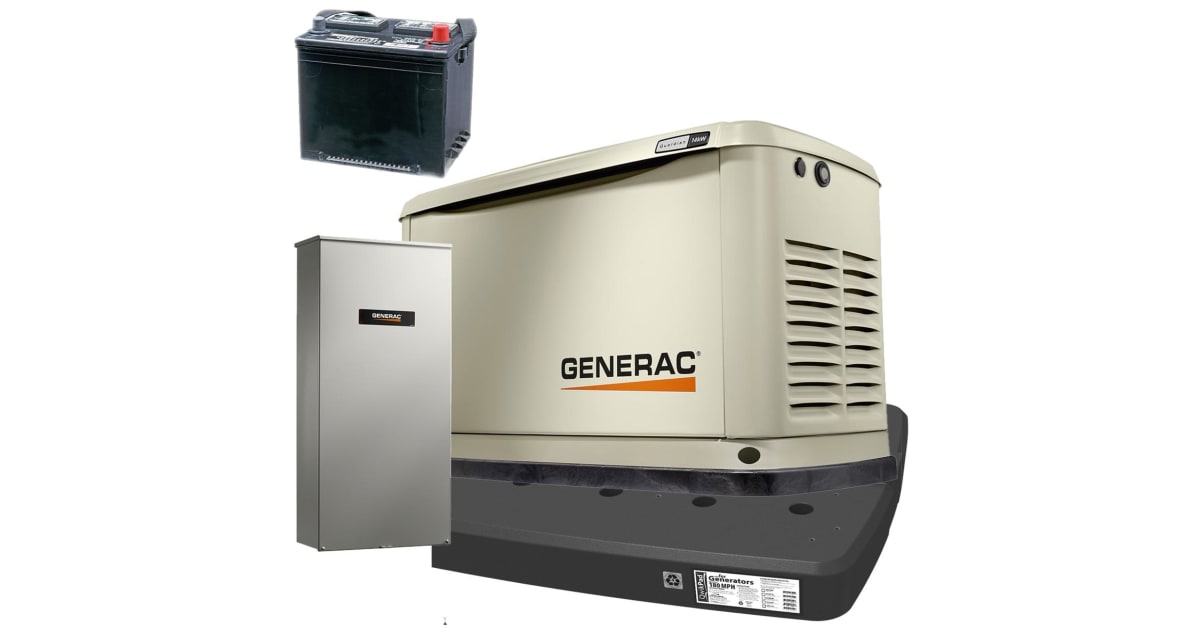 Generac EGD-7224-KIT-QP Guardian Series 14 kW (120 / 240V) Single-Phase ...