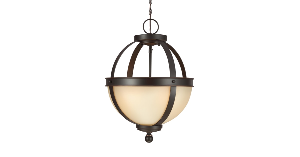 Generation Lighting 7790402EN3-715 Sfera 2 Light 14" Wide LED Pendant with Cafe Tint Glass ...