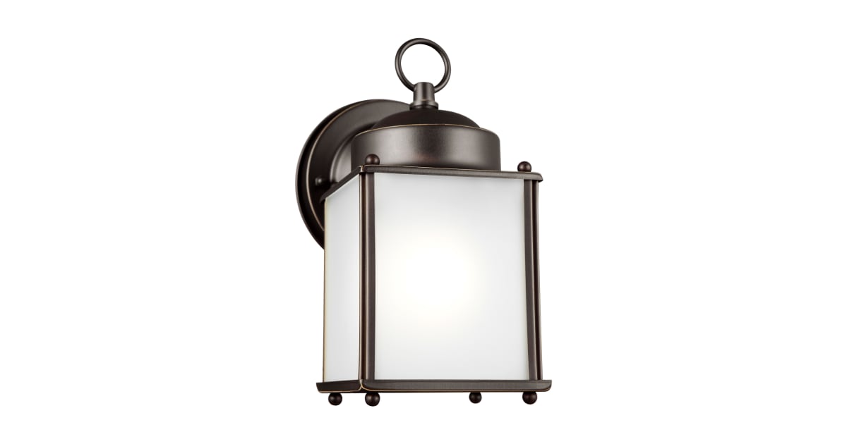 Generation Lighting 8592001-71 New Castle 8" Tall Outdoor Wall Sconce with Frosted Glass ...