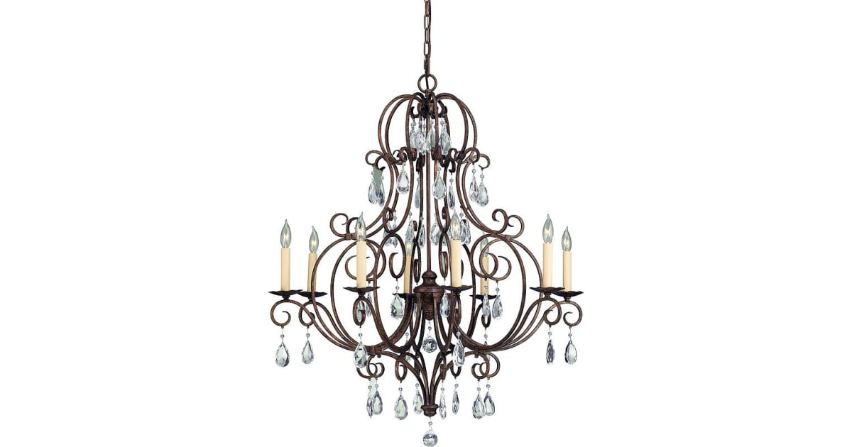 Generation Lighting F2303/8MBZ Chateau 8 Light 32" Wide Crystal Candle ...