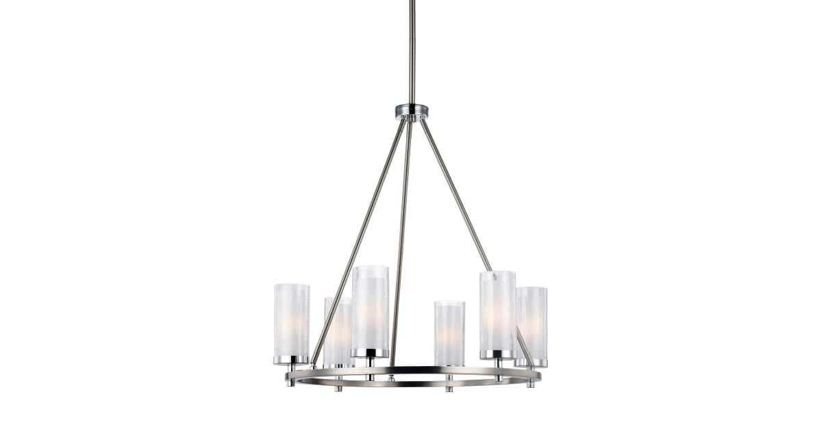 Generation Lighting F2985/6SN/CH Jonah 6 Light 26" Wide Chandelier ...