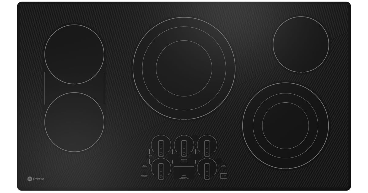 GE Profile PEP9036DTBB 36 Inch Wide 5 Burner Electric Cooktop with ...