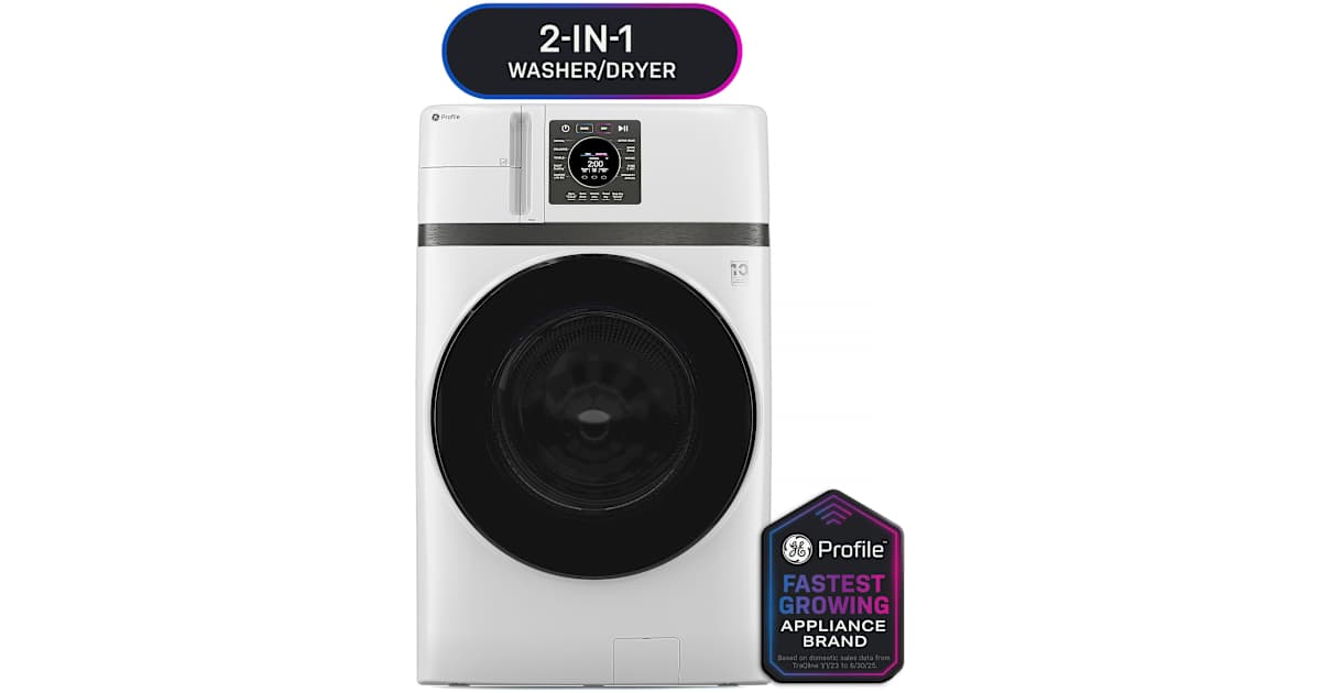 GE Profile PFQ83HSSWWW 28 Inch Wide 4.6 Cu. Ft. Combination Washer and ...