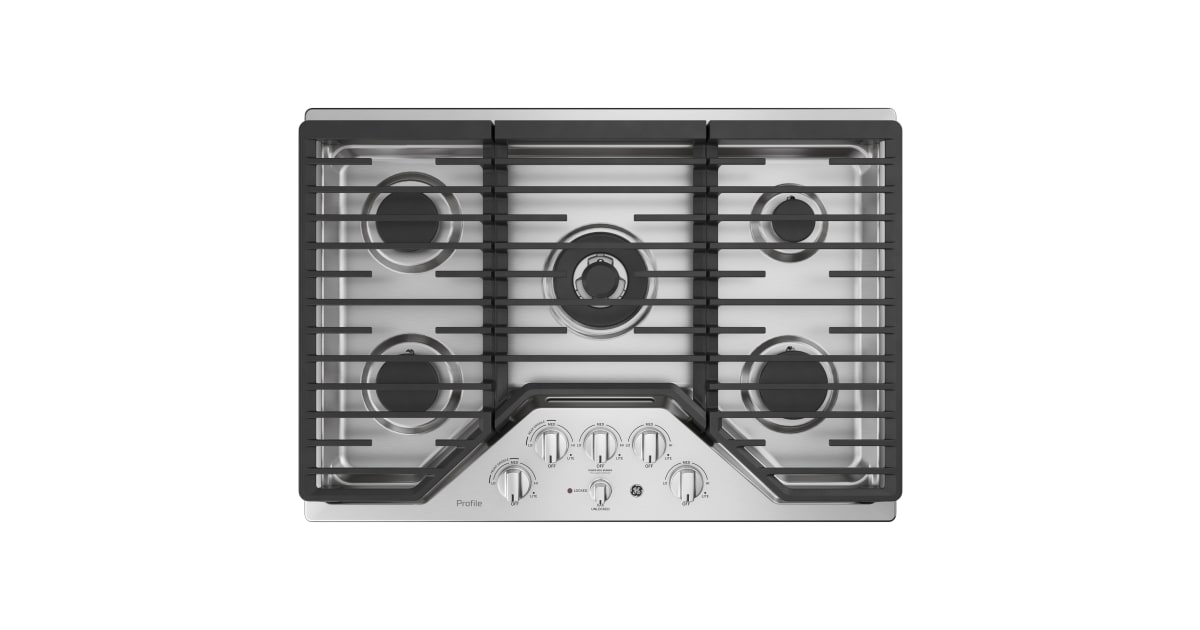 GE Profile PGP9030SLSS 30 Inch Wide Built-In Gas Cooktop with 18,000 ...