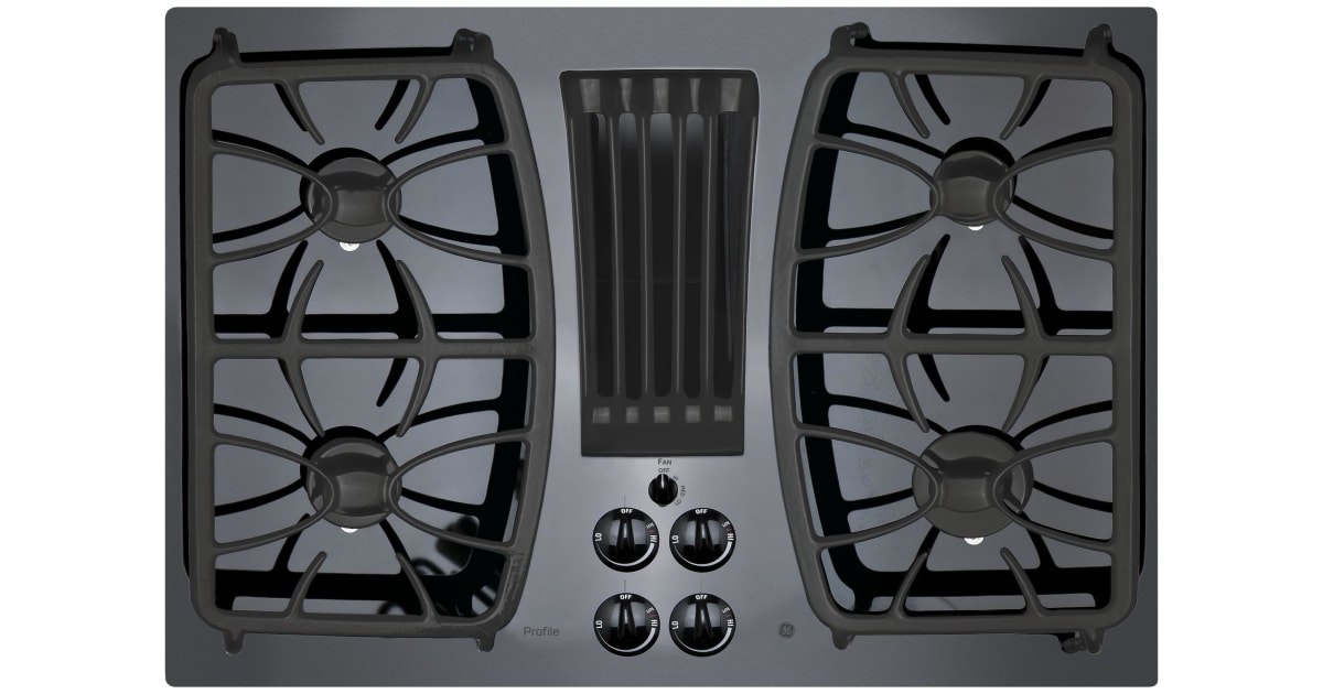 GE Profile PGP9830DRBB 30 Inch Wide 4 Burner Natural Gas Cooktop with ...