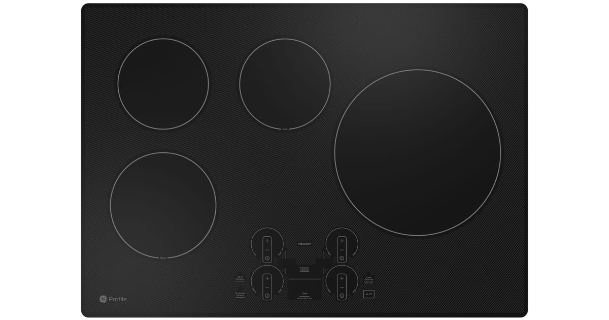 GE Profile PHP7030DTBB 30 Inch Wide 4 Burner Induction Cooktop with ...