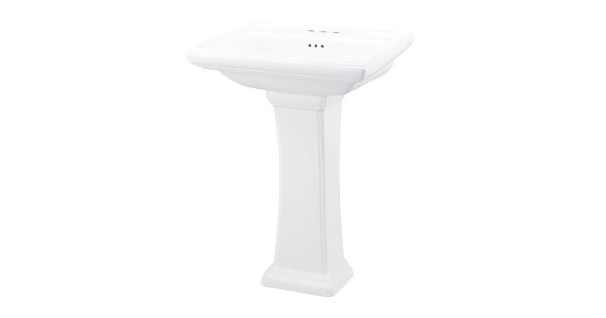 Gerber G0022585 Logan Square 4" Centers Standard Pedestal Bathroom Sink | Build.com