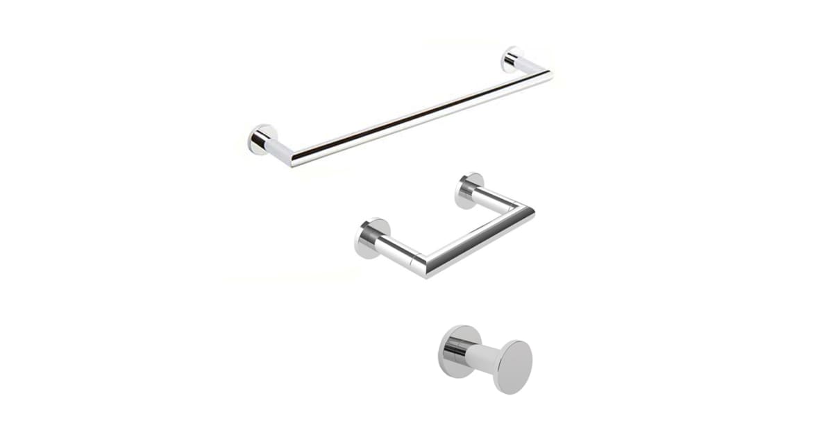 Ginger KubicSet/PC Kubic Bathroom Accessory Kit with 24" Towel Bar ...