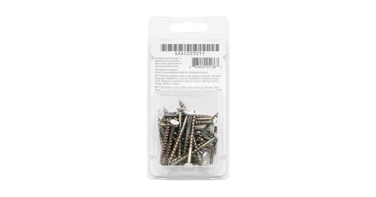 Gladiator GAAC0232YY Pack of (32) Color Matching Philips Head 2" Screws ...