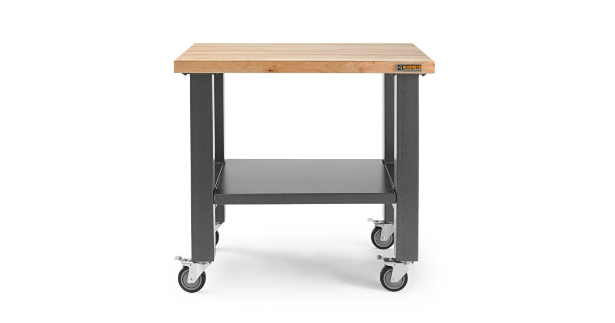 Gladiator GAMW36HWEG 34"H x 36"W Mobile Workstation with Wood Top ...