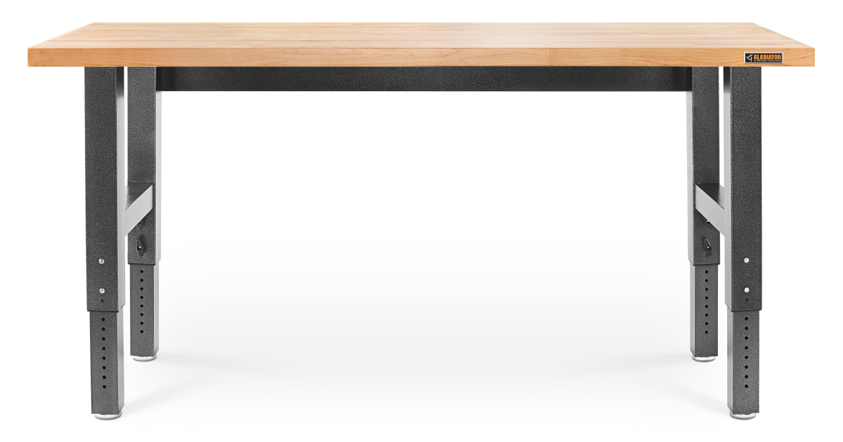 Gladiator GAWB06HWEG 40.8"H x 72"W Adjustable Hardwood Top Workbench ...
