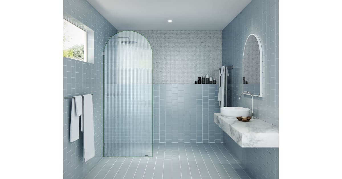 Glass Warehouse ARC-FL-32-BN Maven 86-3/4" High x 32" Wide Shower ...