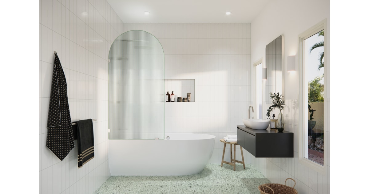 Glass Warehouse B-FL-ARC-34-BN Maven 66-3/4" High x 34" Wide Shower ...