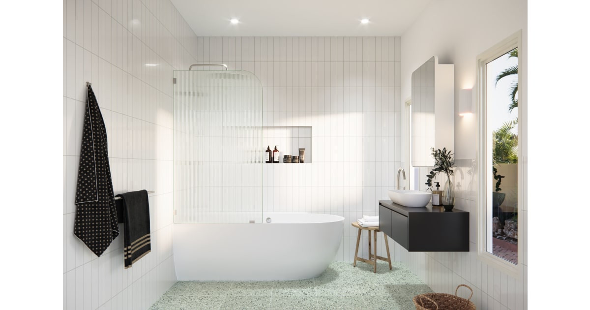 Glass Warehouse B-FL-RAD-34-L-BN Aurora 58-1/4" High x 34" Wide Shower ...