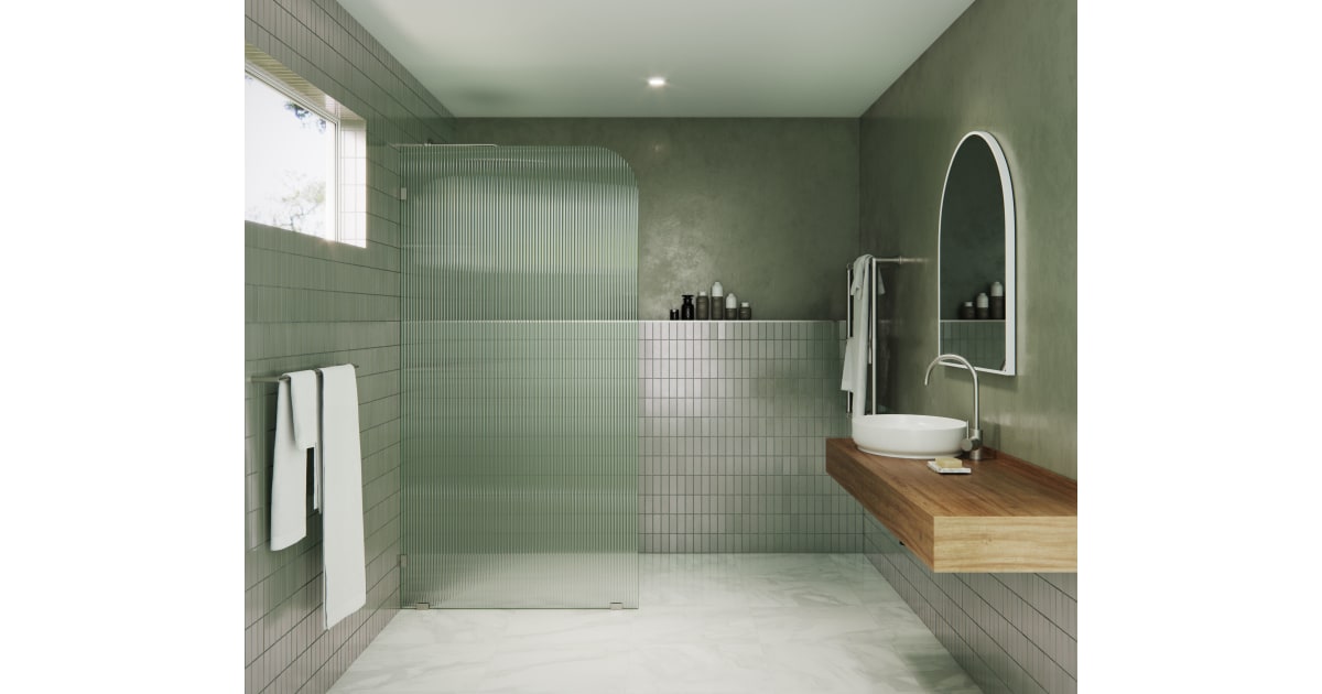 Glass Warehouse FL-RAD-40-L-BN Aurora 78" High x 40" Wide Shower Screen ...