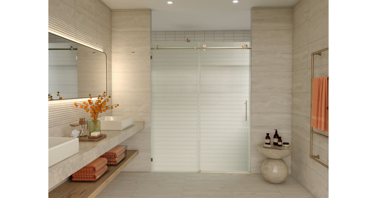 Glass Warehouse FLSLD-60-R-BB Galaxy 78" High x 60" Wide Sliding ...