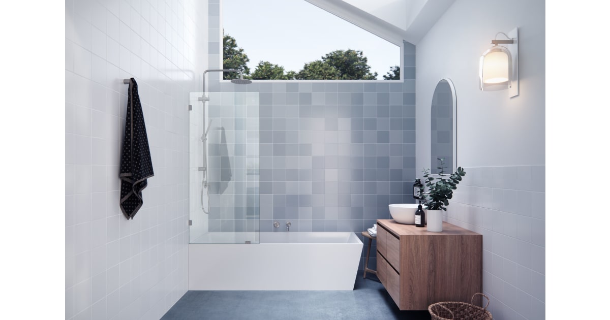 Glass Warehouse GW-BF-27-BN Vela 58-1/4" High x 27" Wide Shower Screen ...