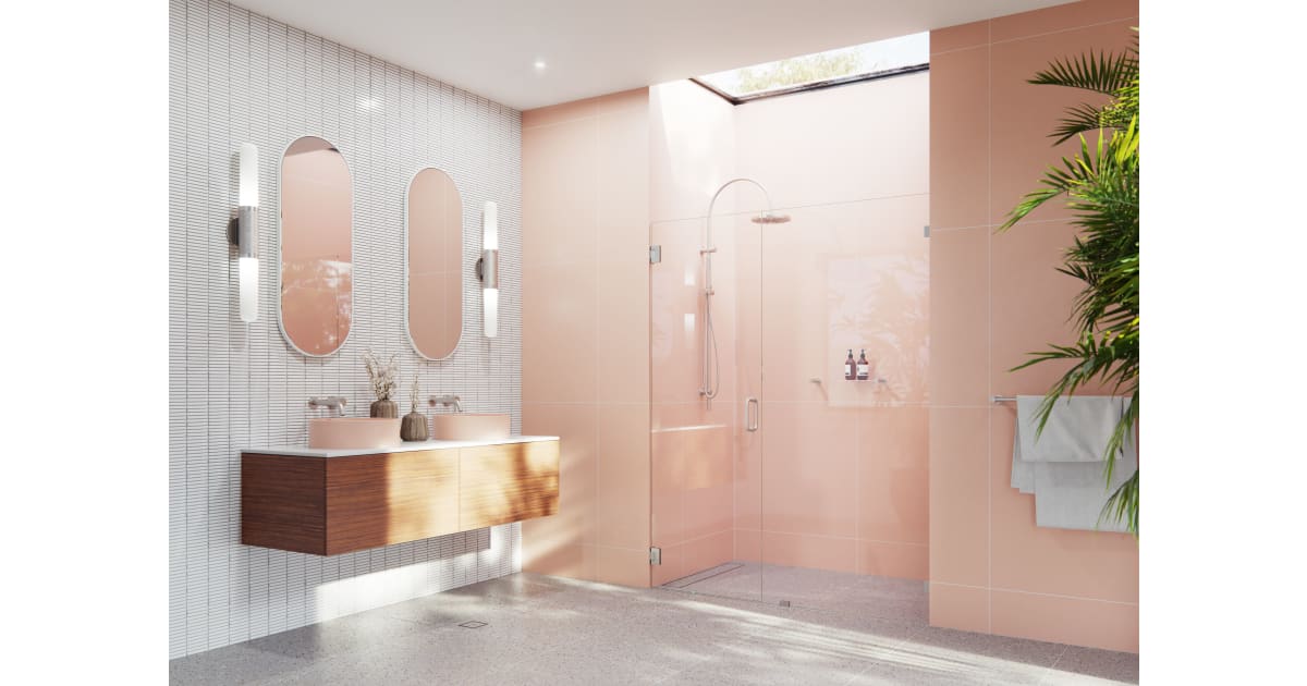 Glass Warehouse GW-WH-60-BN Illume 78" High x 60" Wide Hinged Frameless ...