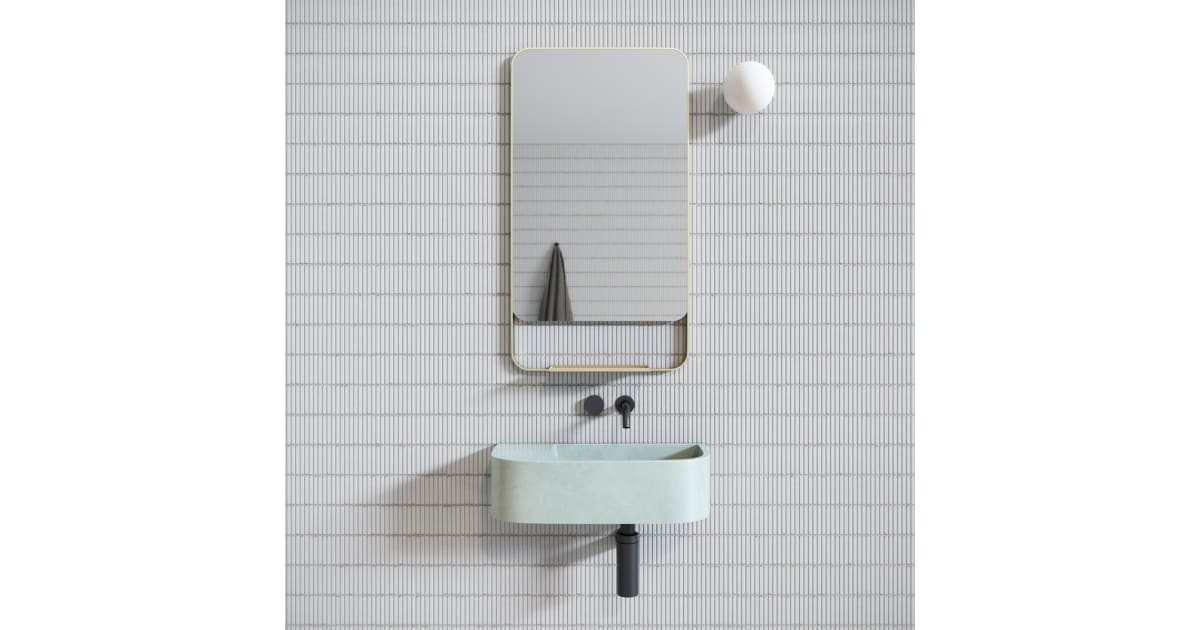 Glass Warehouse SF-SHELF-SB Rey Radius 22" W x 40" H Contemporary ...