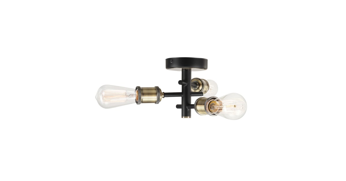 Globe Electric 60627 Shipka 3 Light 10" Wide Semi-Flush Ceiling Fixture ...