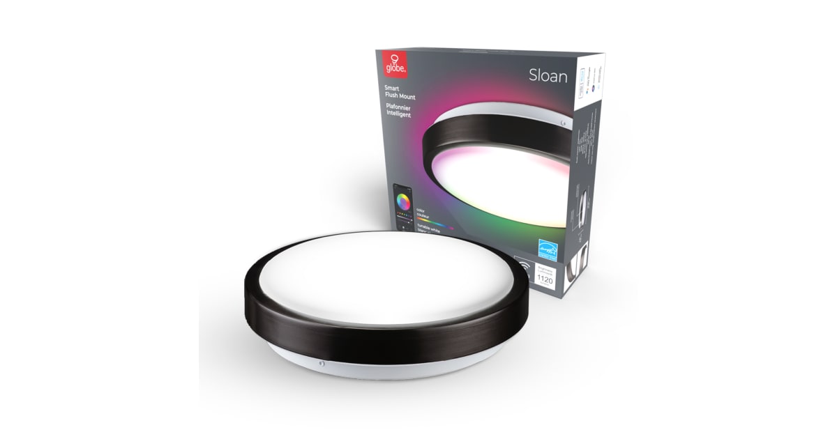 Globe Electric 61115 Globe Smart Collection 10" Wide LED Flush Mount ...