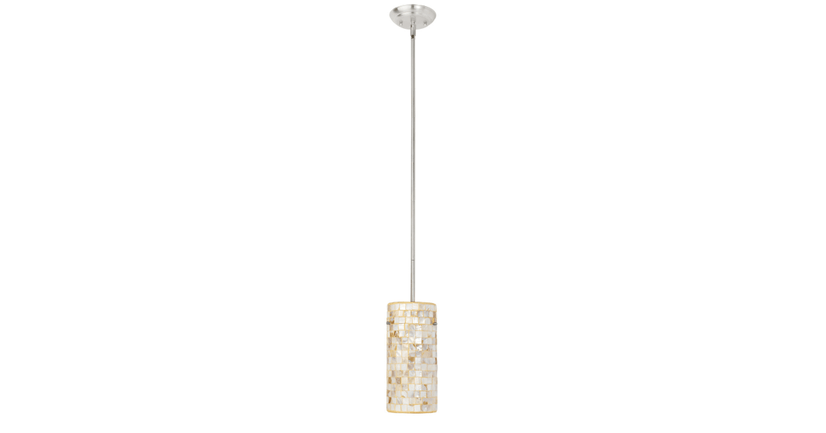 Globe Electric 63954 Mother of Pearl 1 Light Pendant with Mosaic Glass ...