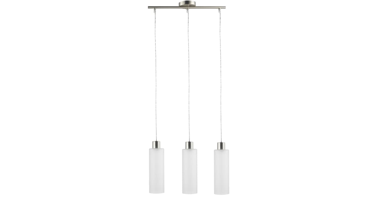 Globe Electric 65126 3 Light Pendant with White Cylinder Glass Shade ...