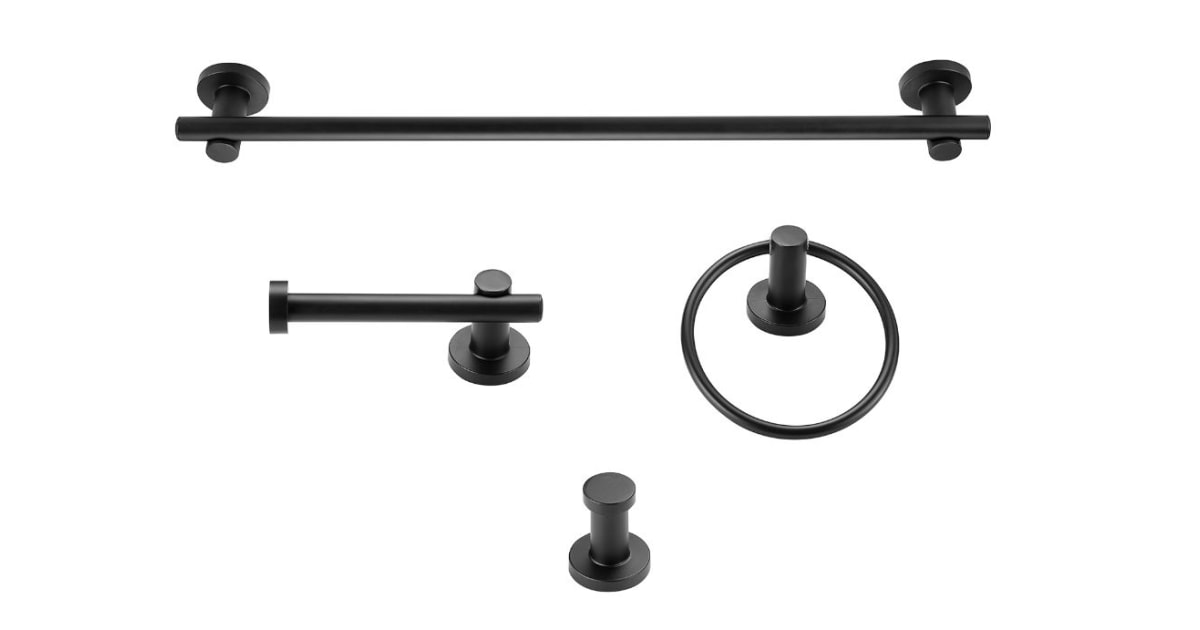 Globe Electric 65551 Napoli 4 Piece Bathroom Package with 24" Towel Bar ...