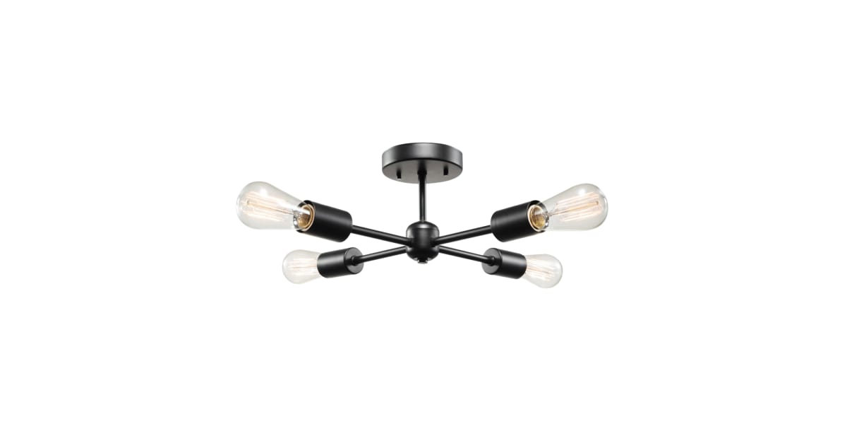 Globe Electric 66008 Vane 4 Light 17" Wide Flush Mount Ceiling Fixture ...