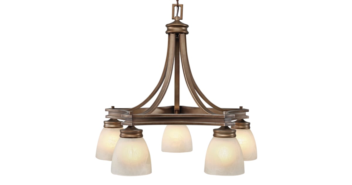 Golden Lighting 1054-D5 ST Five Light Nook Chandelier from the Sterne ...