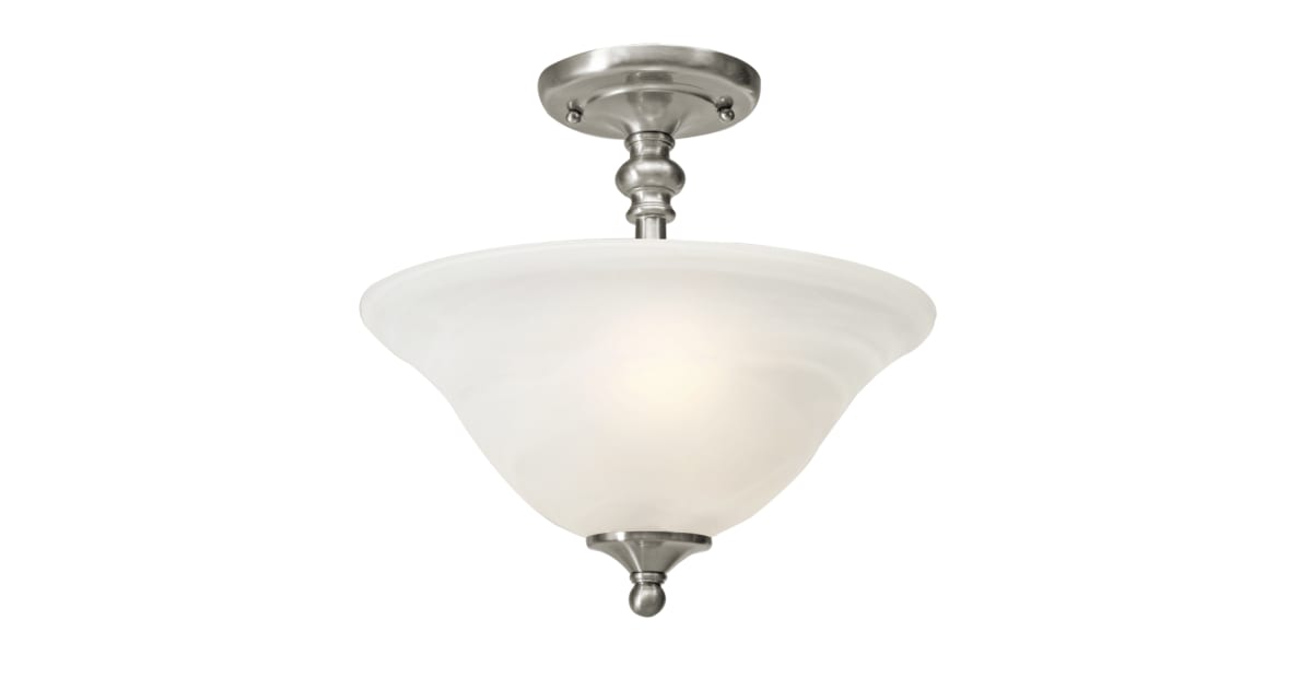 Golden Lighting 1264-SF PW 2 Light Semi Flush Ceiling Fixture from the ...