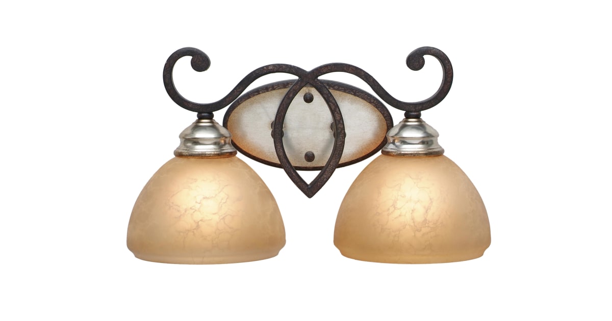Golden Lighting 1920-BA2 PT Two Light Bathroom Fixture from the ...