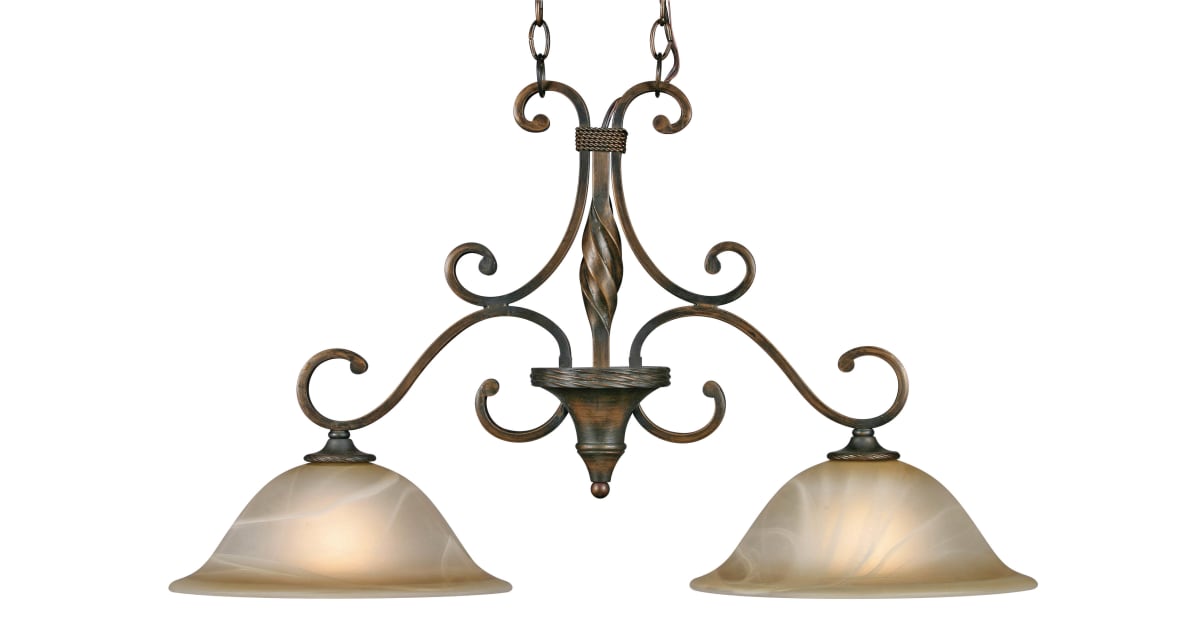 Golden Lighting 3890-10 GB Two Light Island / Billiard Fixture from the ...