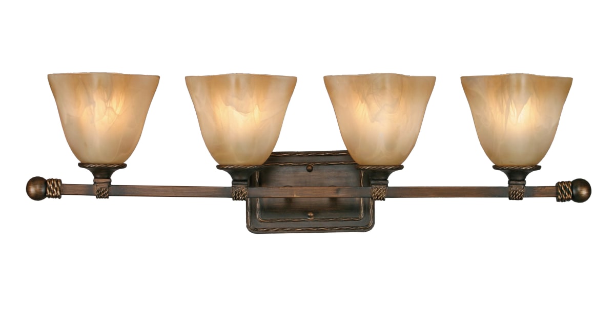 Golden Lighting 3890-BA4 GB Four Light Bathroom Fixture from the ...