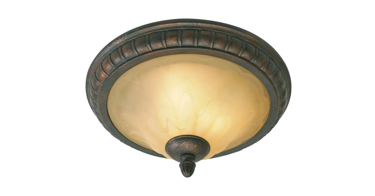Golden Lighting 7116-17 LC Two Light Flush Mount Ceiling Fixture from ...