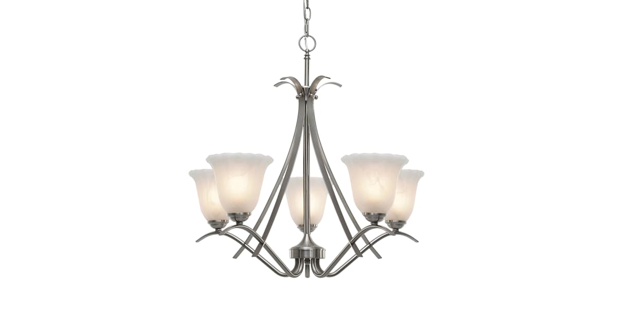 Golden Lighting 7147-5 PW Five Light Up Lighting Chandelier from the ...