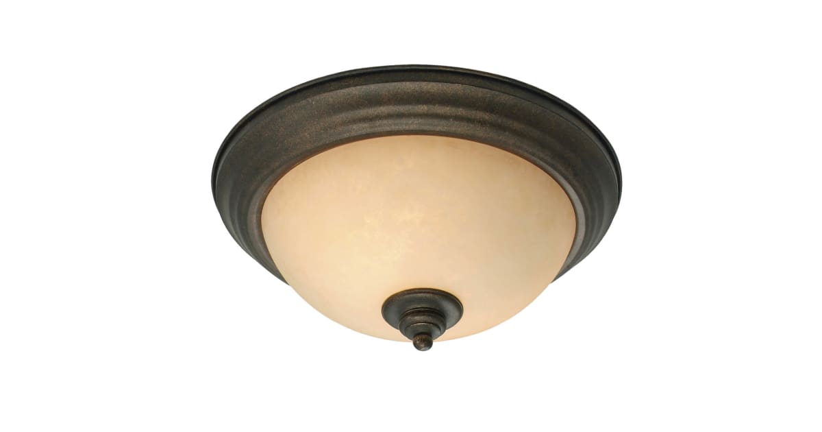 Golden Lighting 8063-13 BUS Two Light Flush Mount Ceiling Fixture from ...