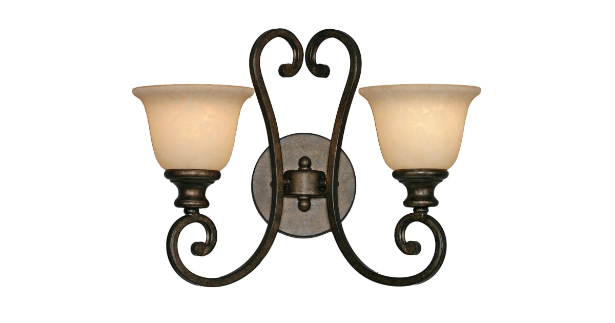 Golden Lighting 8063-2W BUS Two Light Wall Sconce from the Heartwood ...