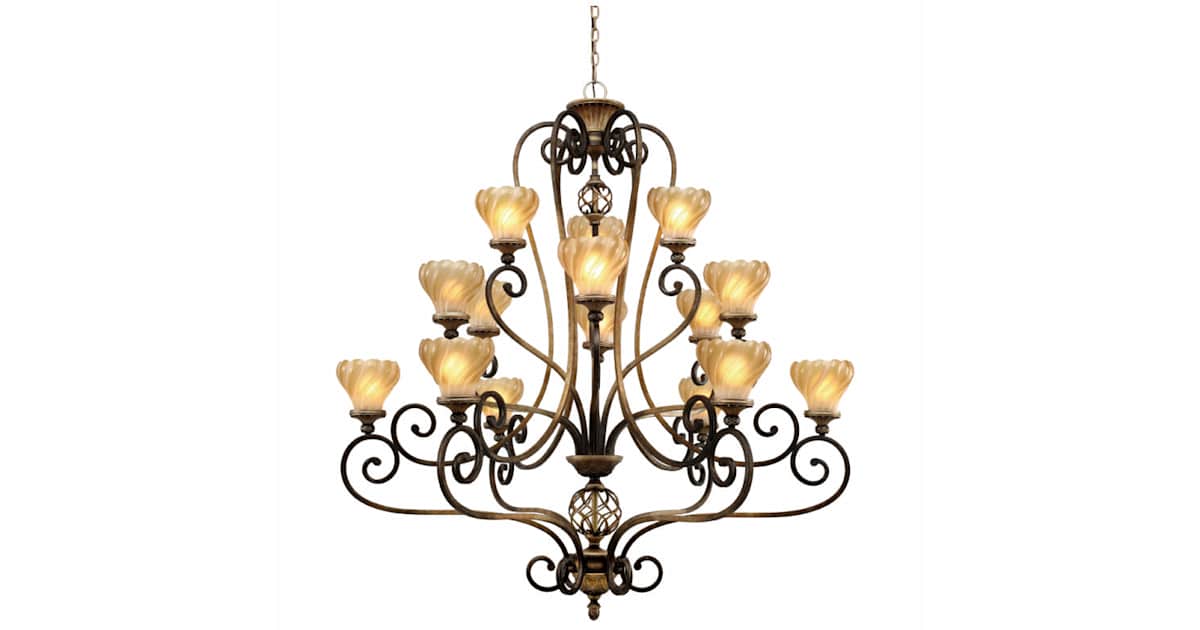 Golden Lighting 8755-15L FCB 52" Wide Traditional Fifteen Light ...